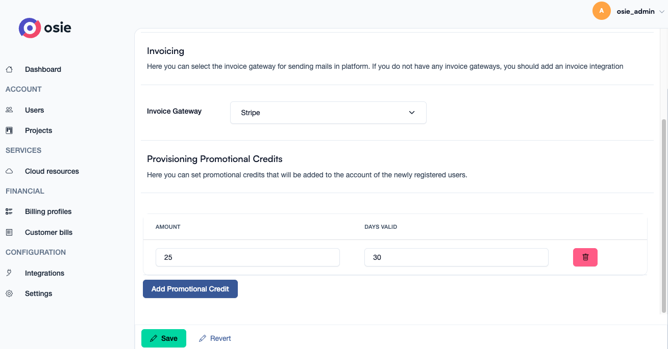 Osie 23.10.2: Promotional Credits | osie.io